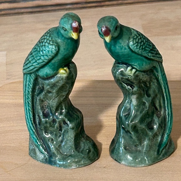 Accents | Tiny Green Ceramic Miniature Parrot Figurines | Poshmark